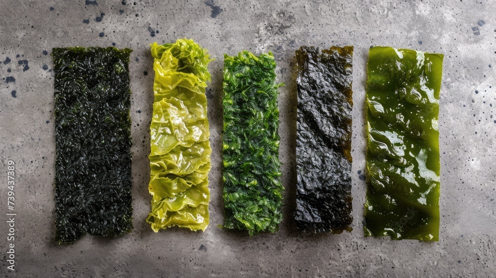 Dried seaweed snacks, chips algae. Food with sea veggies. Concept of ...