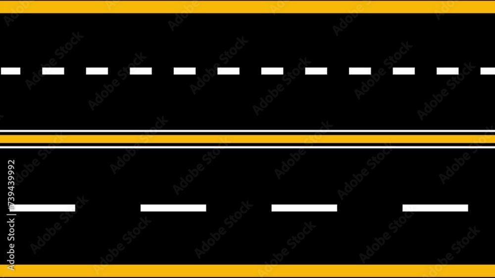 Asphalt highway with road white markings background. Moving road aerial ...