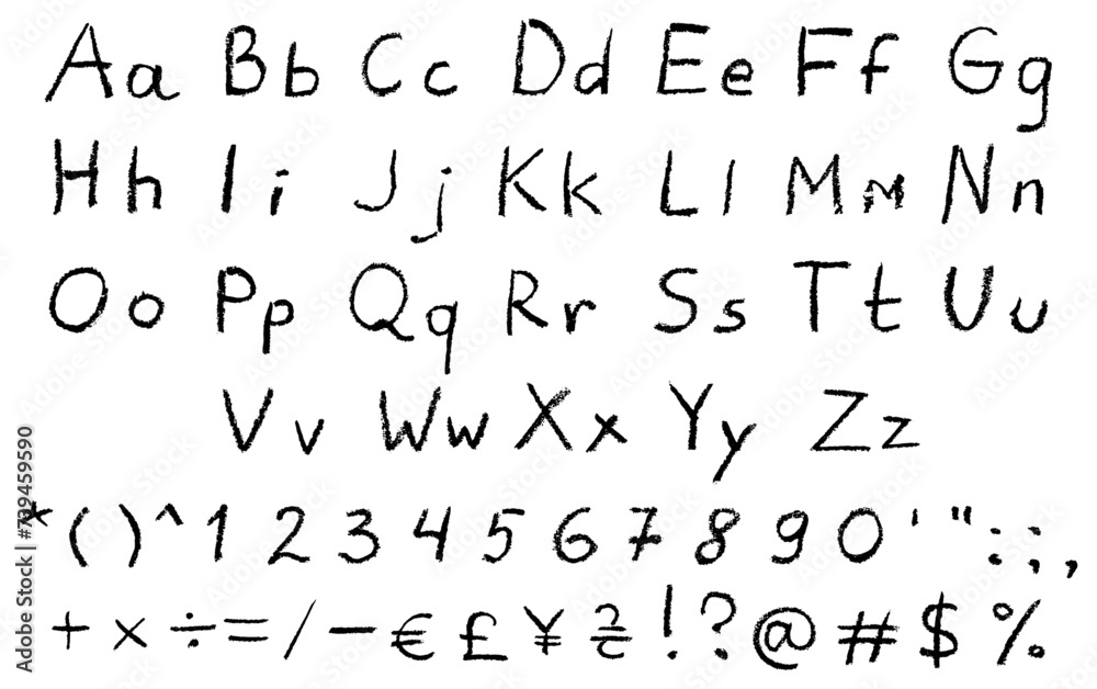 Handwritten alphabet. Chalkboard font, charcoal type for handmade logo ...