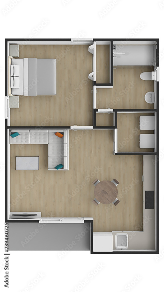 Floor Plan. Apartment Blueprint with Construction Elements. House ...