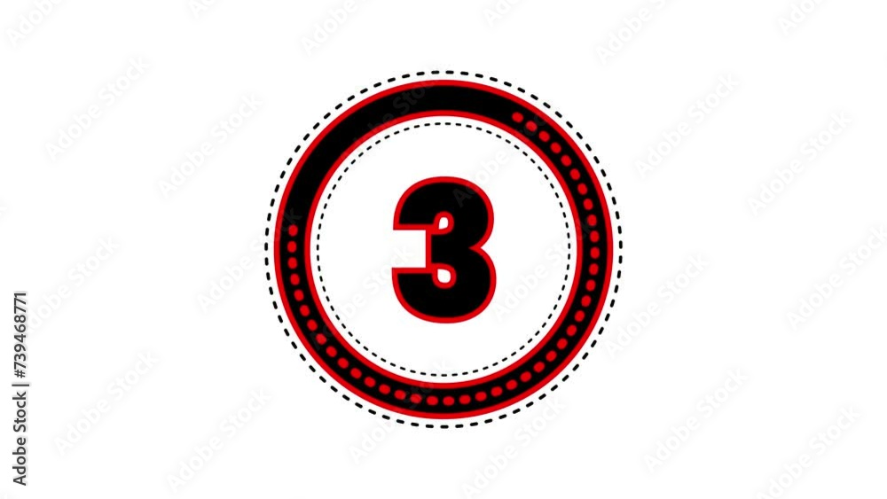 3 seconds number countdown green screen use it as 4k start from 3 ...
