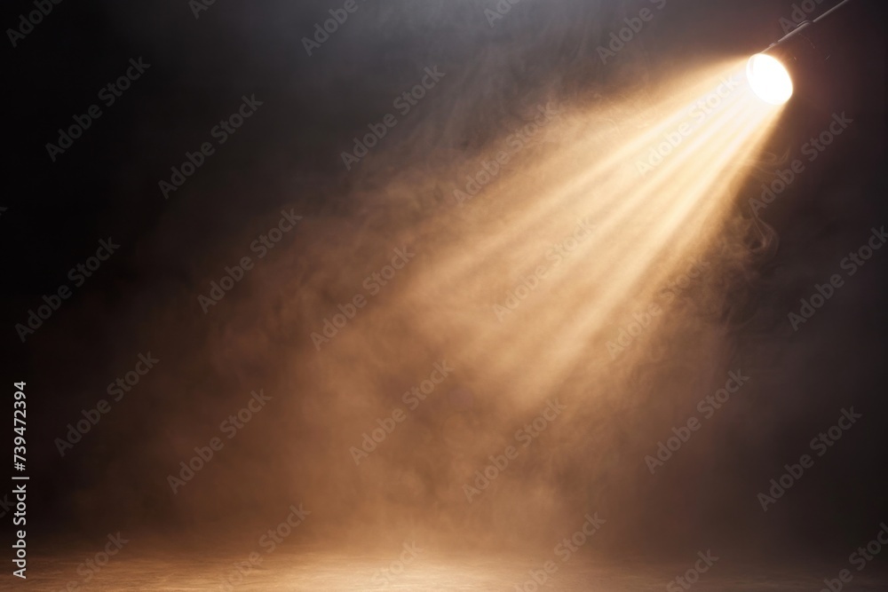 Spotlight on dark stage with smoke. Dramatic lighting. Cinema festival ...