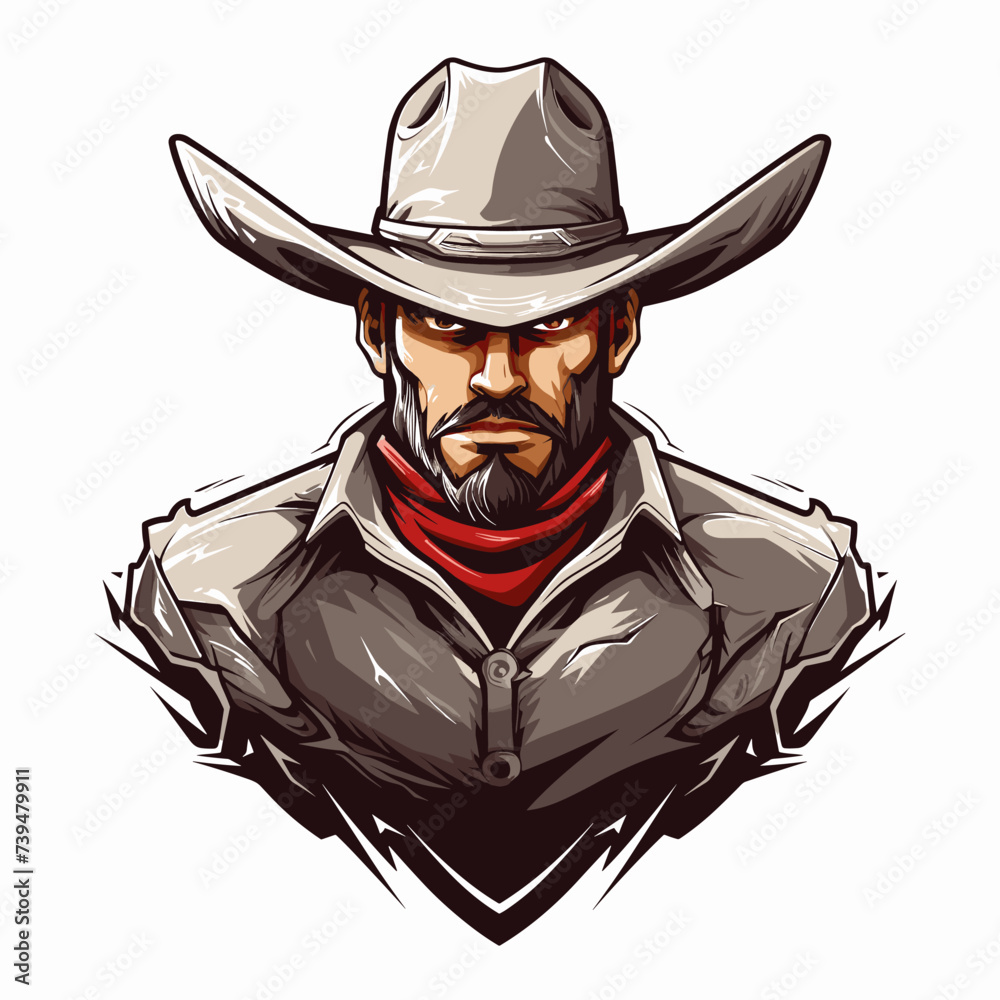 Cowboy esport vector logotype, logo cowboy, icon cowboy, sticker cowboy ...