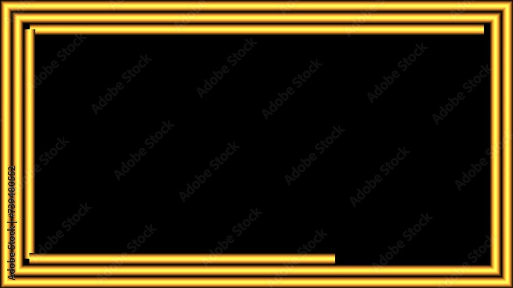 Motion background with animated golden frames (1920x1080 30fps 18s ...