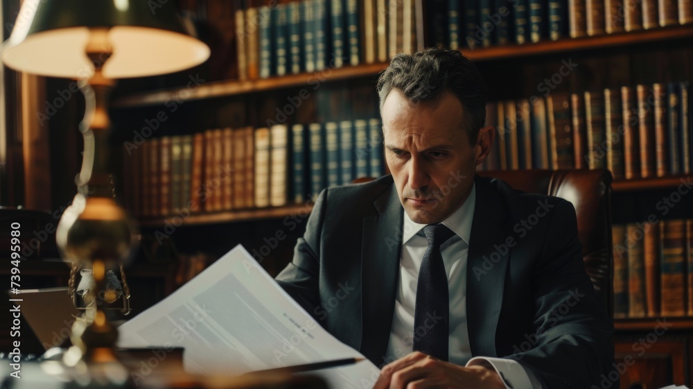 Lawyer Reviewing Documents - A focused legal professional reviewing ...