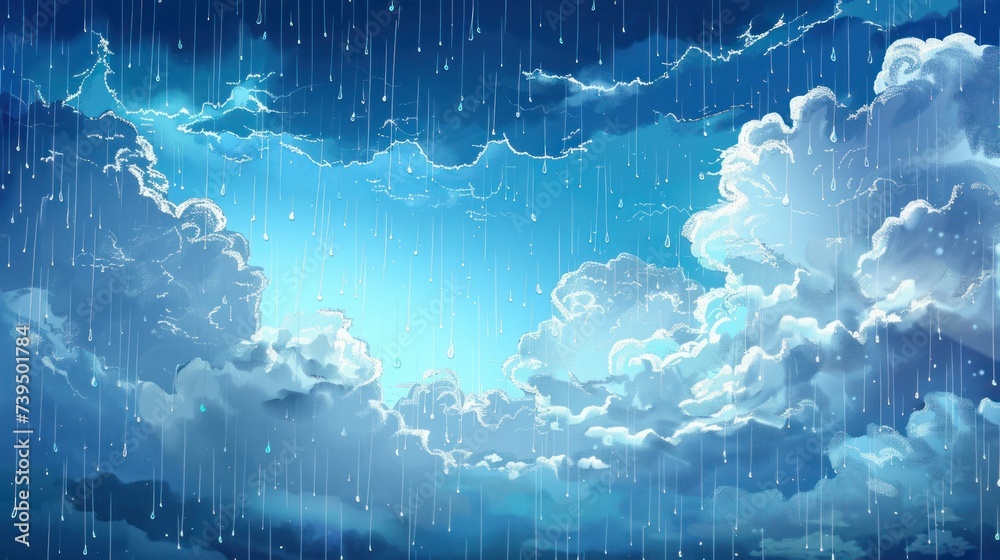 nature background depicting clouds and rain, symbolizing the tranquil ...