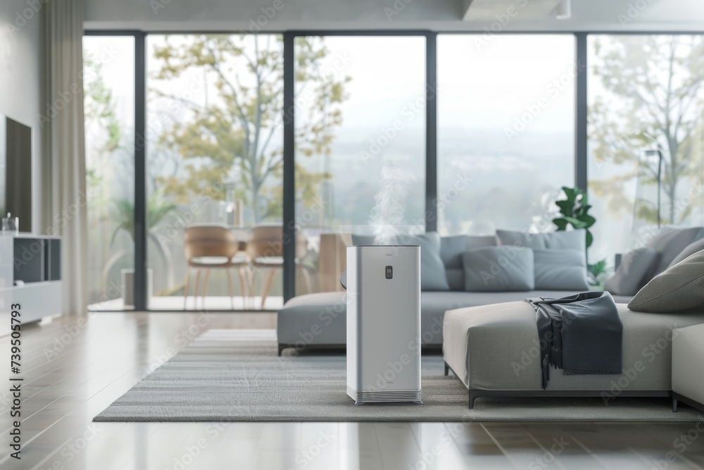 Stylish Air Purifier and House Plants - Air purifying device with a ...