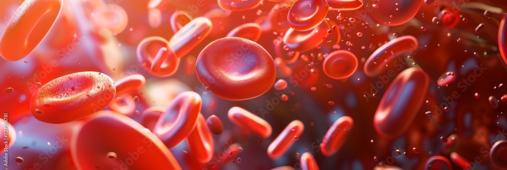Microscopic View of Blood Cells - A close-up view of red blood cells in ...