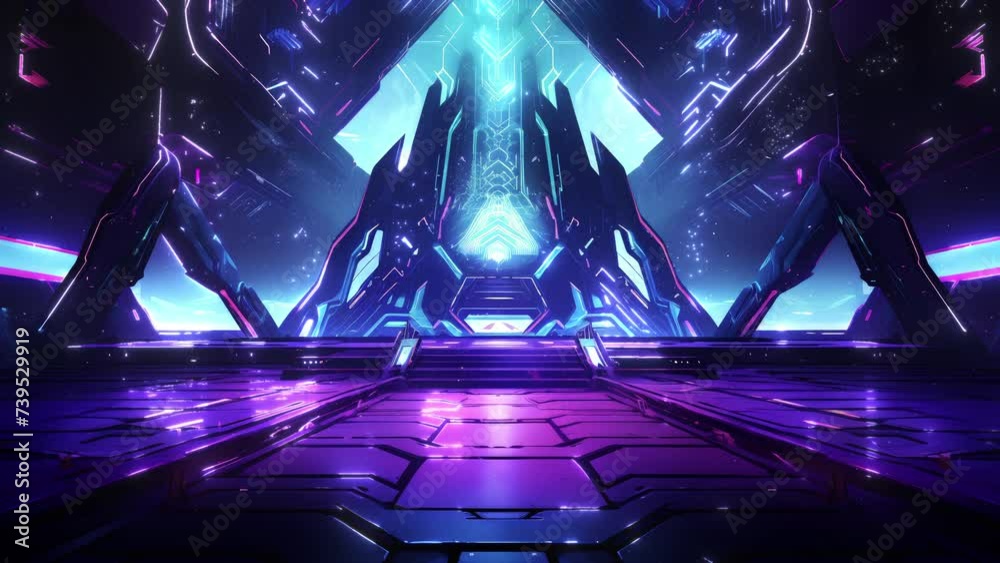 sci-fi setting with intricate designs and radiant light advanced ...