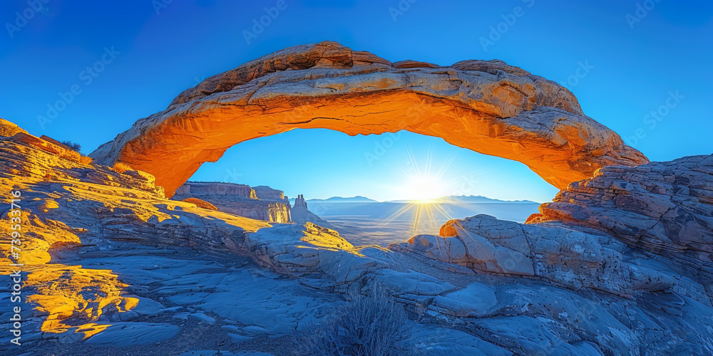 Mighty stone arches, natural architectural masterpieces, like an ...