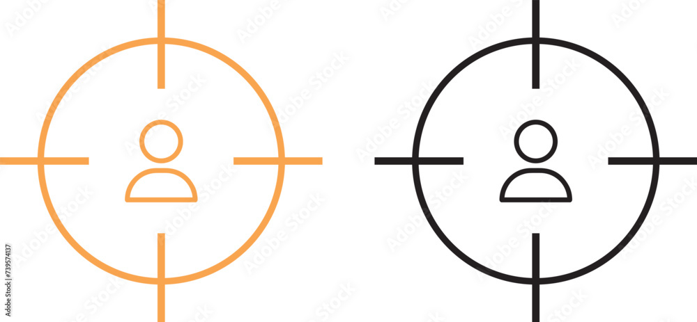 Sight Crosshairs Bullseye Isolated Vector. crosshair and sight symbol ...