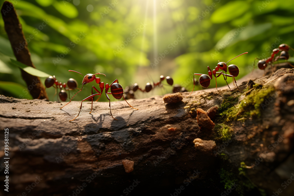 Ant road, ants making a road, ants on their way in nature Stock Photo ...