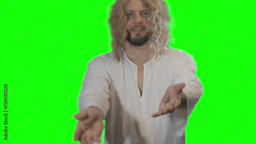 Jesus Christ shows scars on hands stigmata from wounds after ...