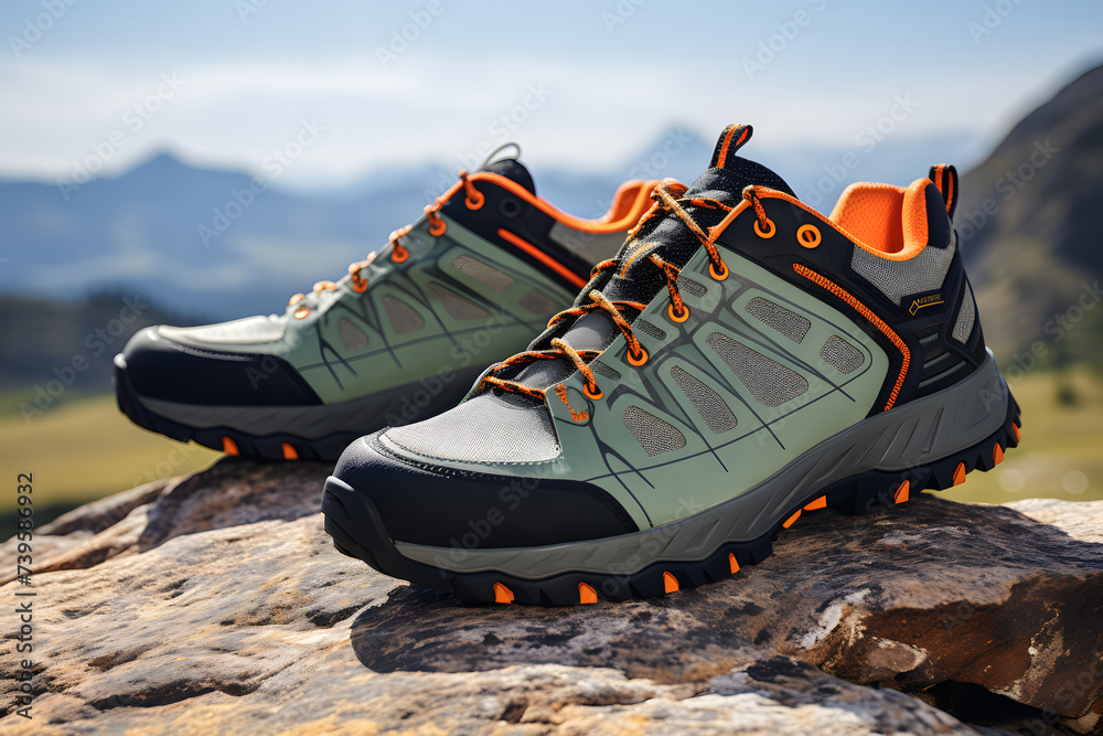 Trekking shoe, product photo of a trakking shoe, make sport, go on a ...