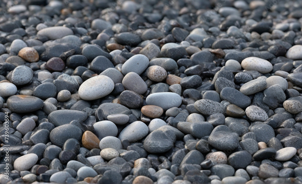 Seamless dark black pile of small stone pebbles background texture ...