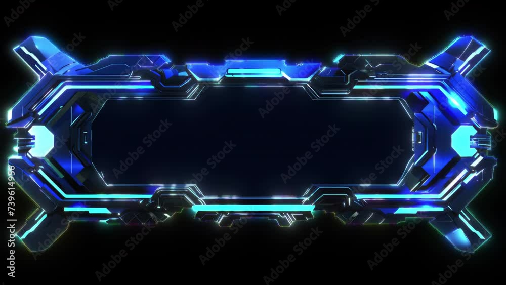 A complex gadget interface highlighted by neon contours. innovative ...