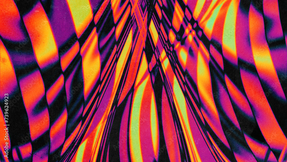 Abstract colorful background with stylized sinuous harlequin pattern in ...