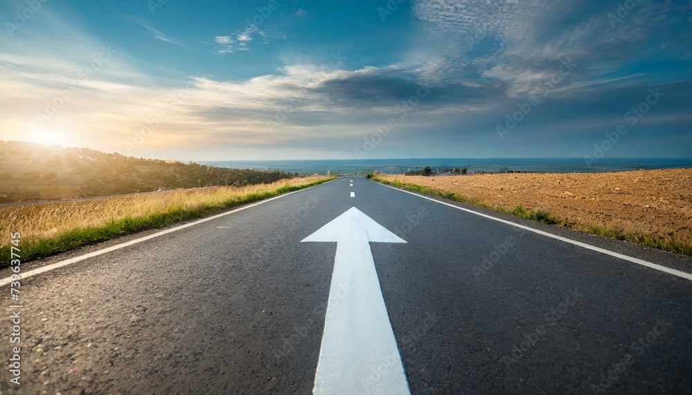 road in the mountains, asphalt road stretches into the distance with a ...