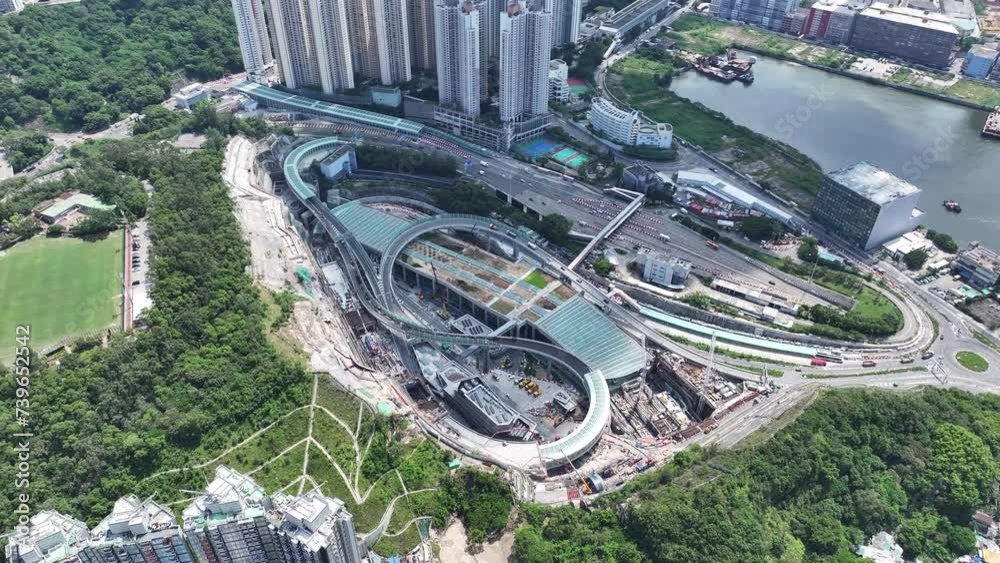 Vidéo Stock Drone Aerial Skyview in Tseung Kwan O Lam Tin Tunnel ...