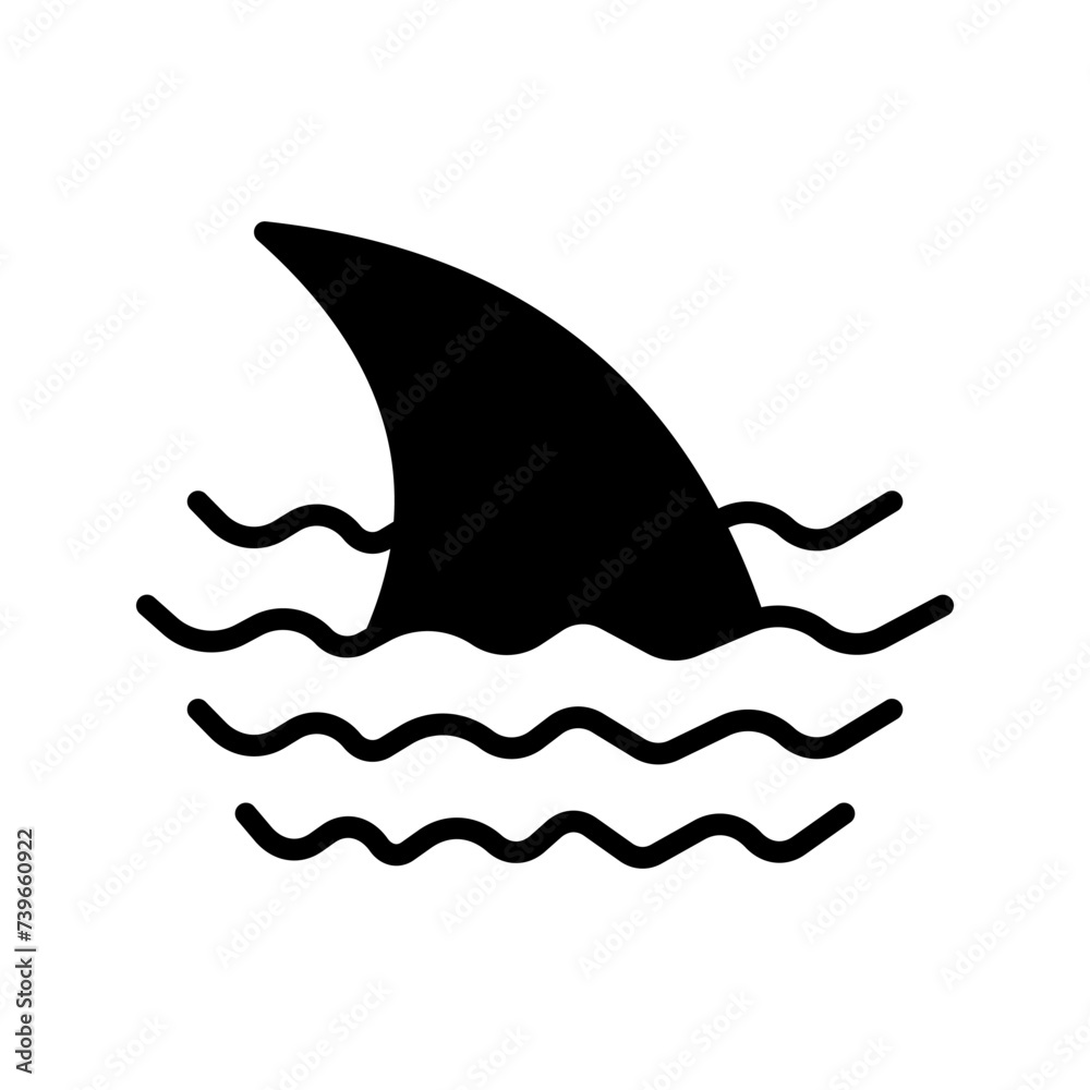 shark fin icon. shark fin icon for web and app color editable Stock ...