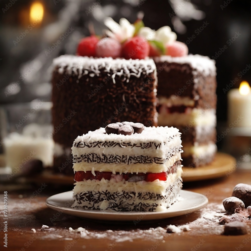 lamington cake. design for poster, banner, web, social media. ai ...