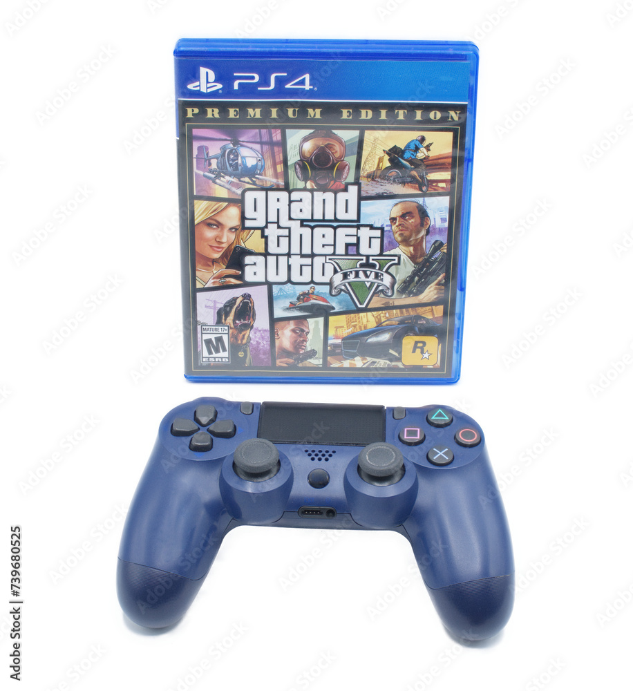 Ocala, FL 2-18-2024 Grand Theft Auto five V game on Sony Play Station ...