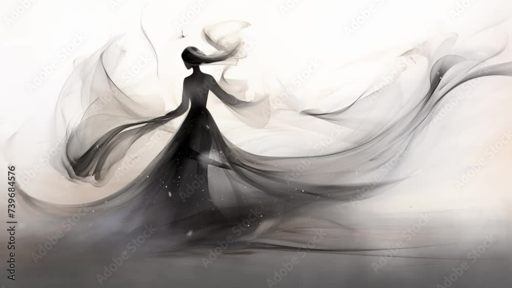 woman dancer smoky illustration on white background. whirling dervish ...