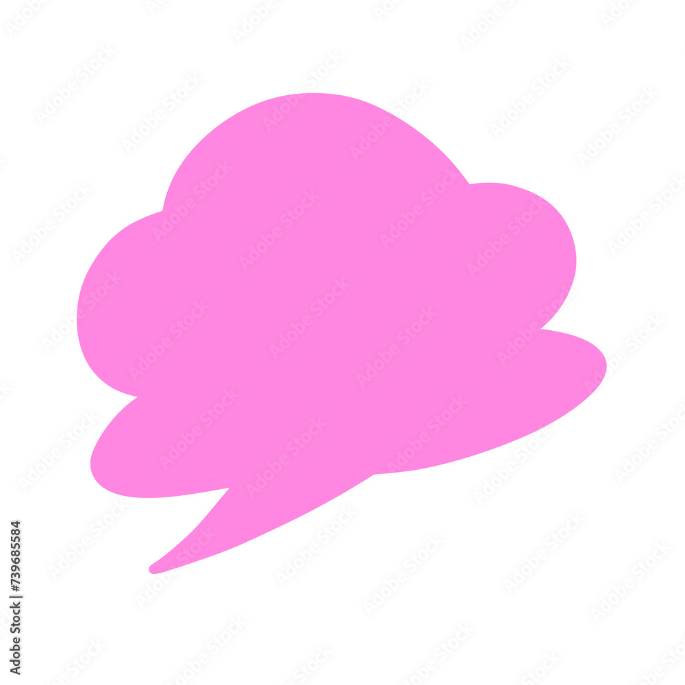 Doodle clouds chat bubble frame transparent on transparent background ...