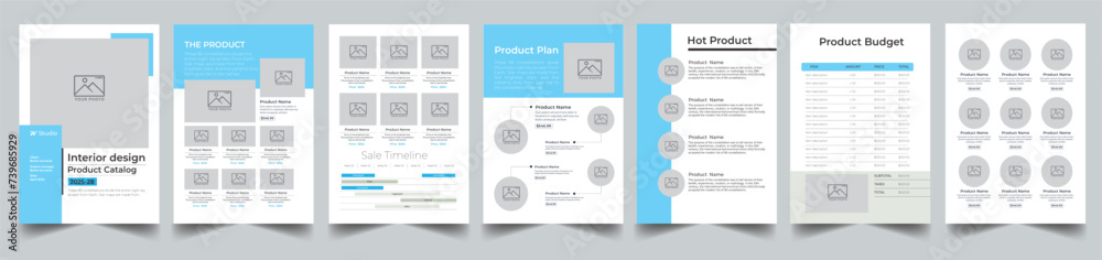 Product catalog design layout template with cover page design Stock ...