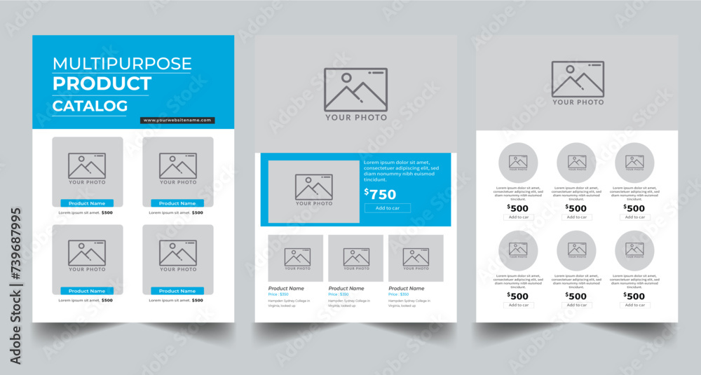 Product catalog design layout template with cover page design Stock ...