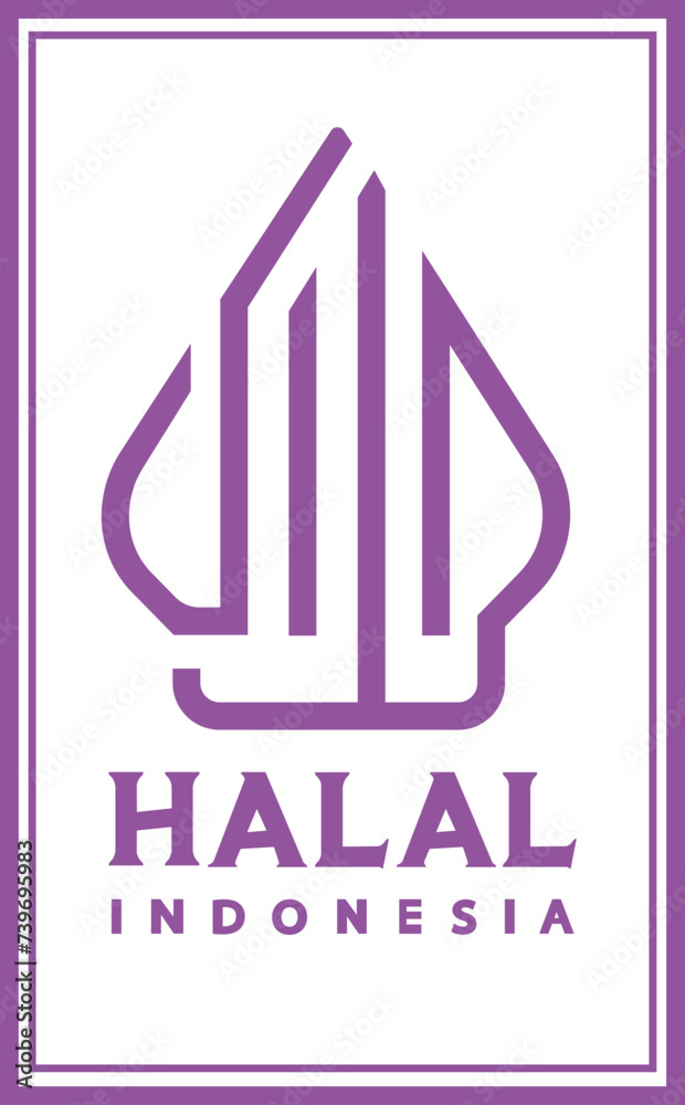 indonesian halal logo label sticker Stock Vector | Adobe Stock