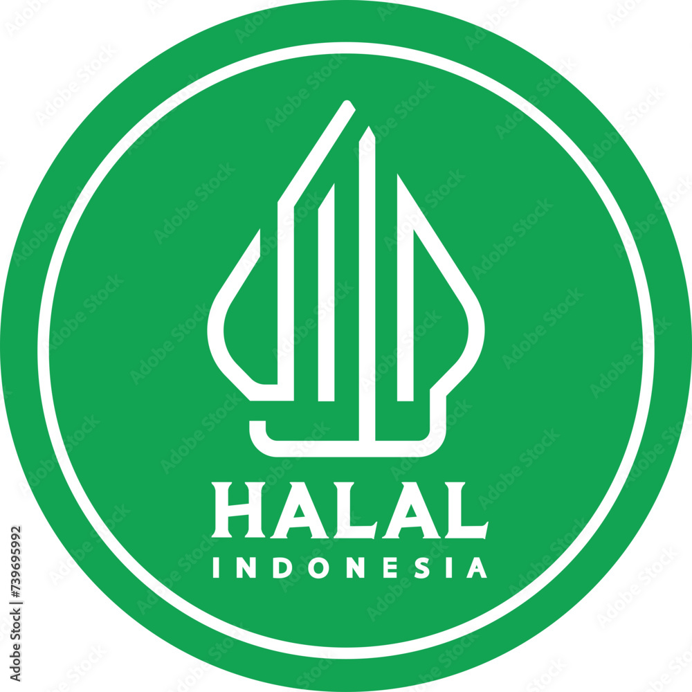 indonesian halal logo label sticker Stock Vector | Adobe Stock