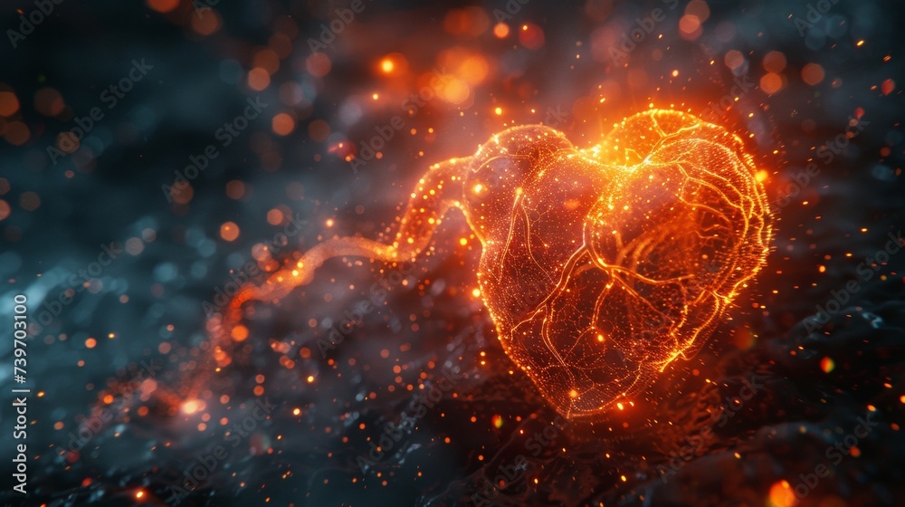 Quantum computing core an abstract visualization of the heart of a ...