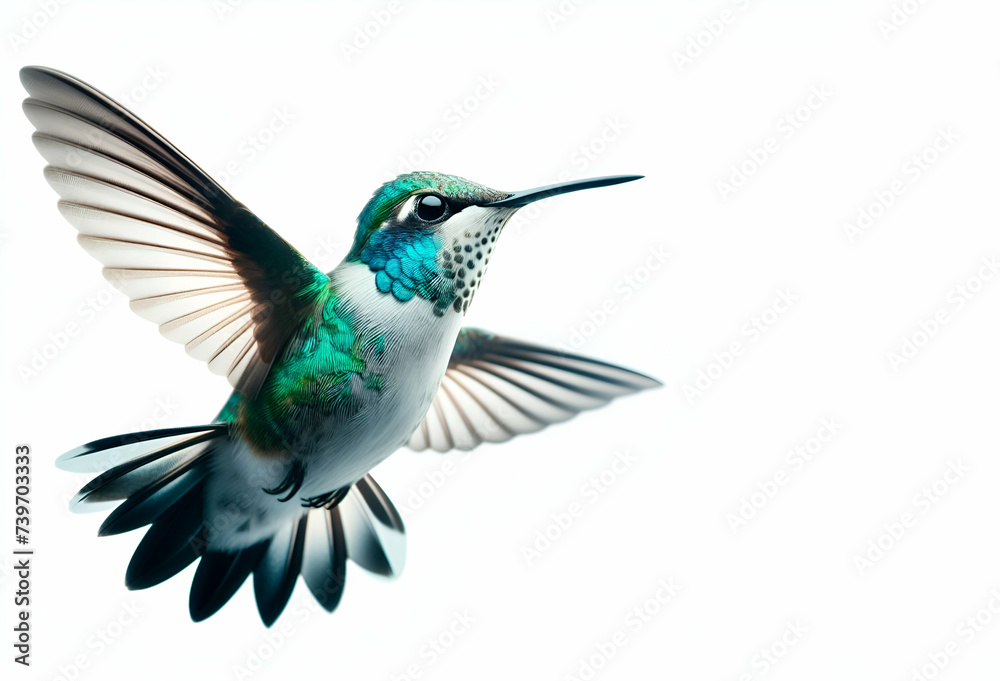 Bird with longest beak. Sword-billed hummingbird in white background ai ...
