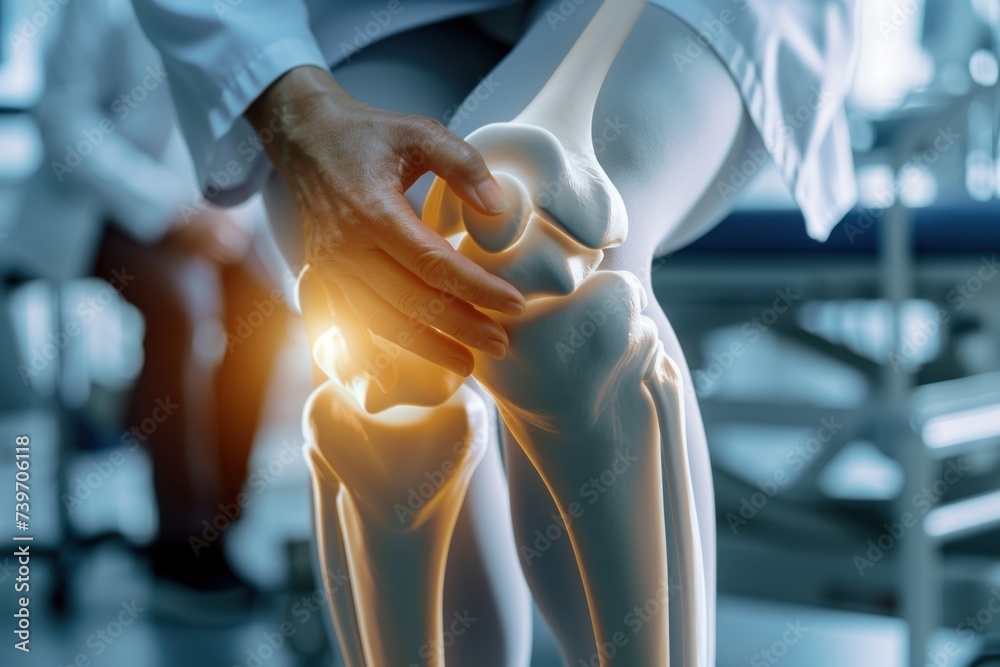 A translucent knee bone Fracture or inflammation of human knee joint ...