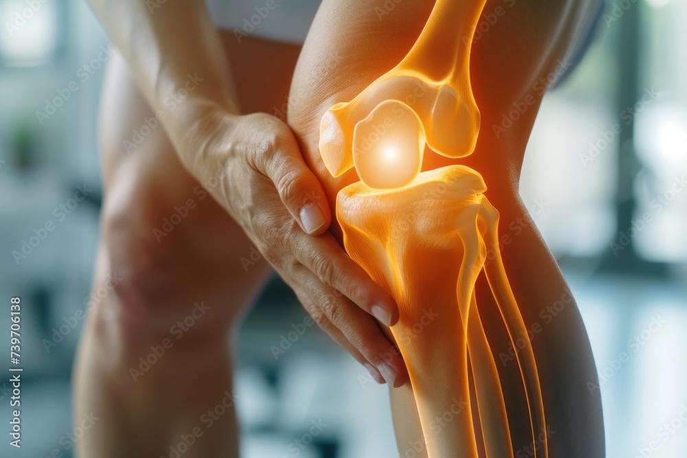 A translucent knee bone Fracture or inflammation of human knee joint ...