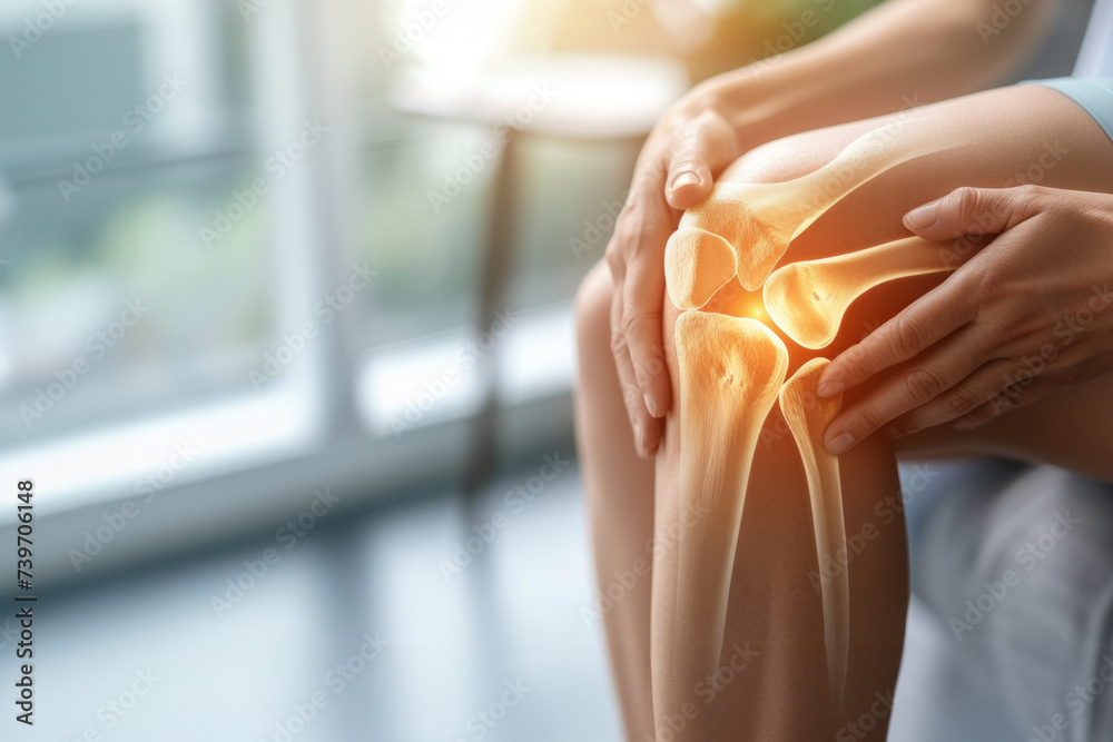 A translucent knee bone Fracture or inflammation of human knee joint ...