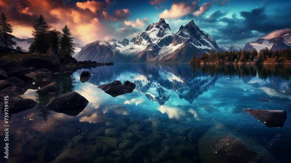 Vidéo Stock amazing nature scene at night. an awe-inspiring ...