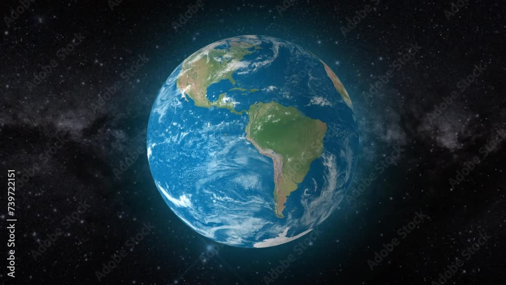 Cinematic video background showcases Realistic Globe rotating, zooming ...