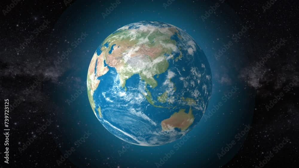 Cinematic video background showcases Realistic Globe rotating, zooming ...