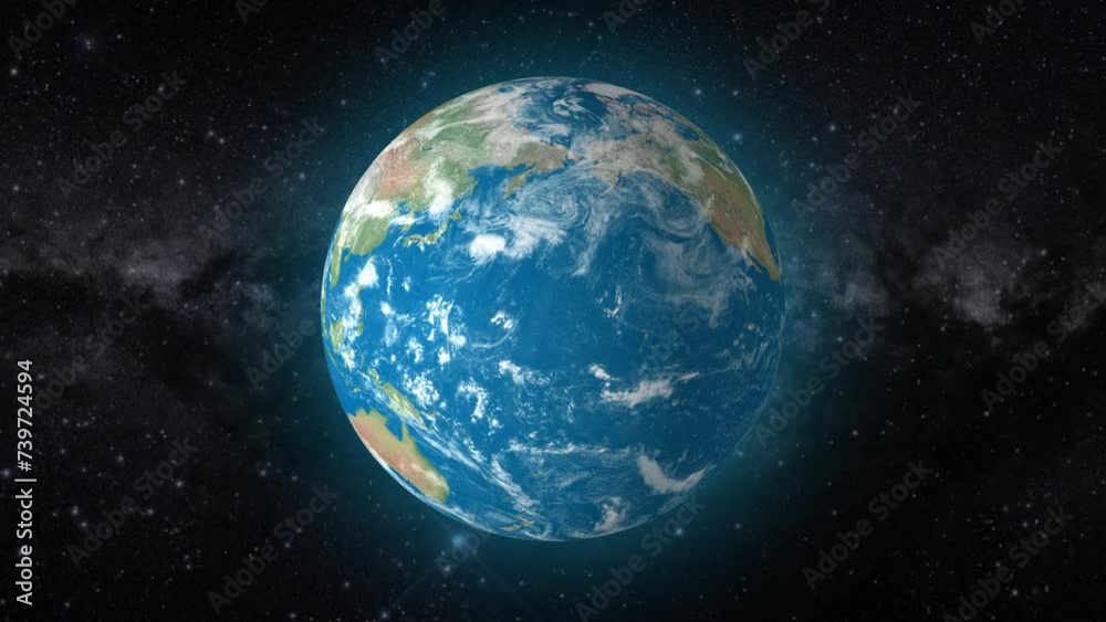 Cinematic video background showcases Realistic Globe rotating, zooming ...