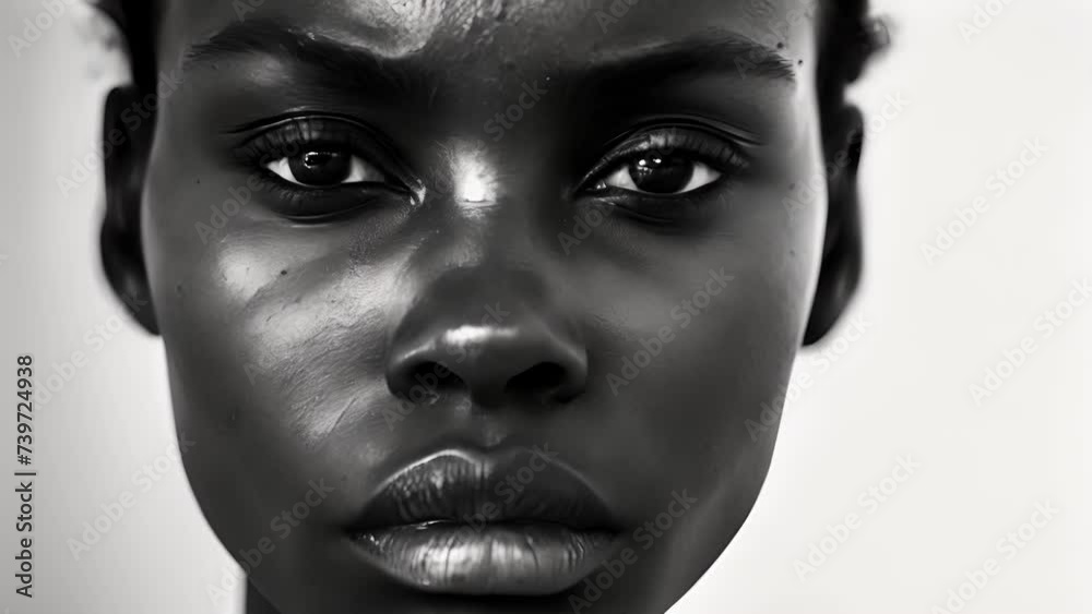 An AfricanAmerican woman with a hardened expression her eyes betraying ...