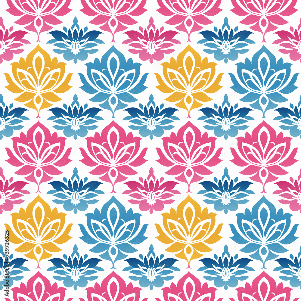 Singapore Peranakan seamless pattern, lotus pattern, seamless tile ...