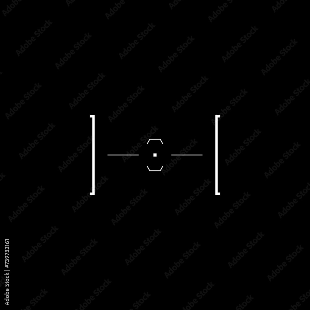 Cyberpunk rectangle aim, tech style target, HUD sight, virtual ...