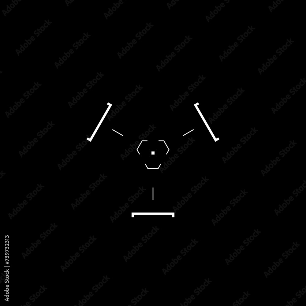Cyberpunk aim, tech style target, HUD triangle sight, virtual ...