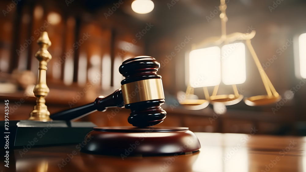 In a courtroom, a judge is delivering a verdict. After the verdict, the ...