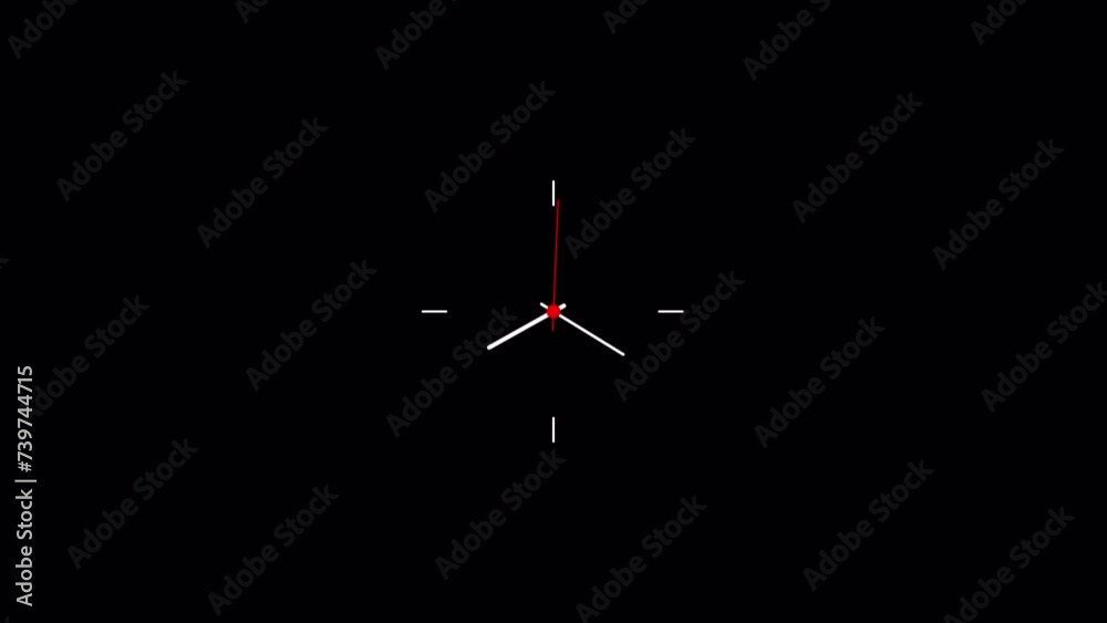Round analogue wall clock with rotating animated needle on alpha ...