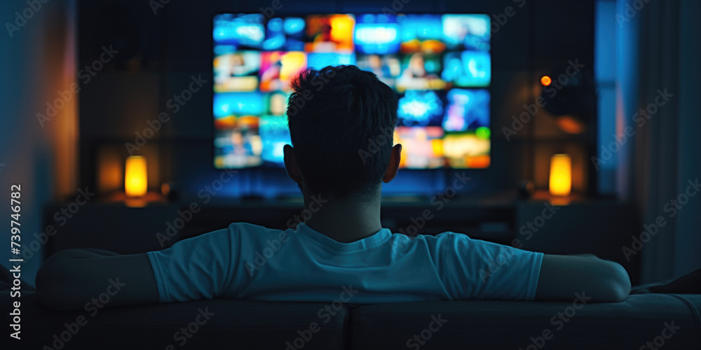 Sedentary enterntainment lifestyle. Addiction to technology gadgets and ...