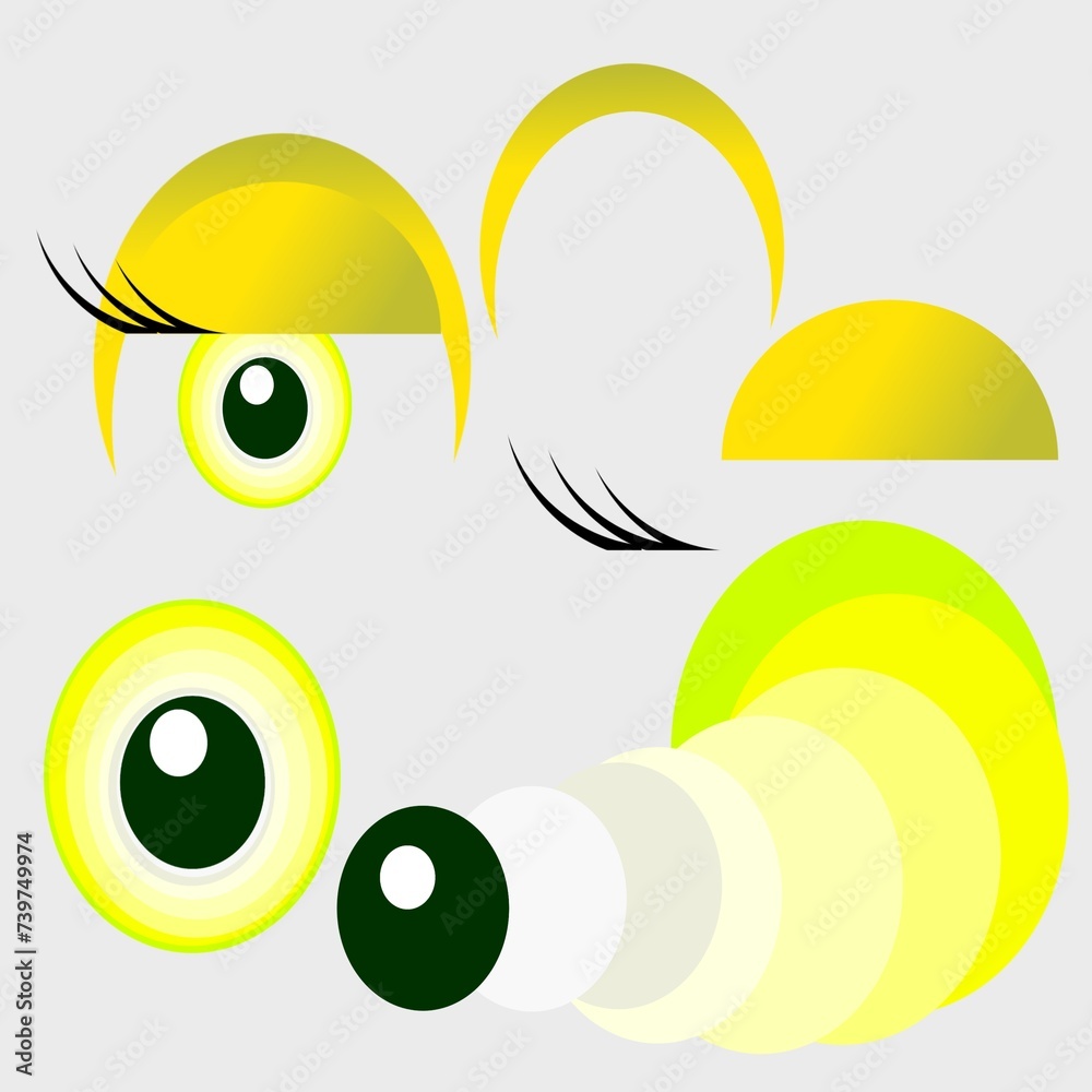 Cartoon Eye: Easy making beautiful eyes step by step.Only shapes are ...