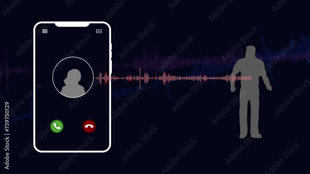 Green accept button and red color call ending button animation with ...